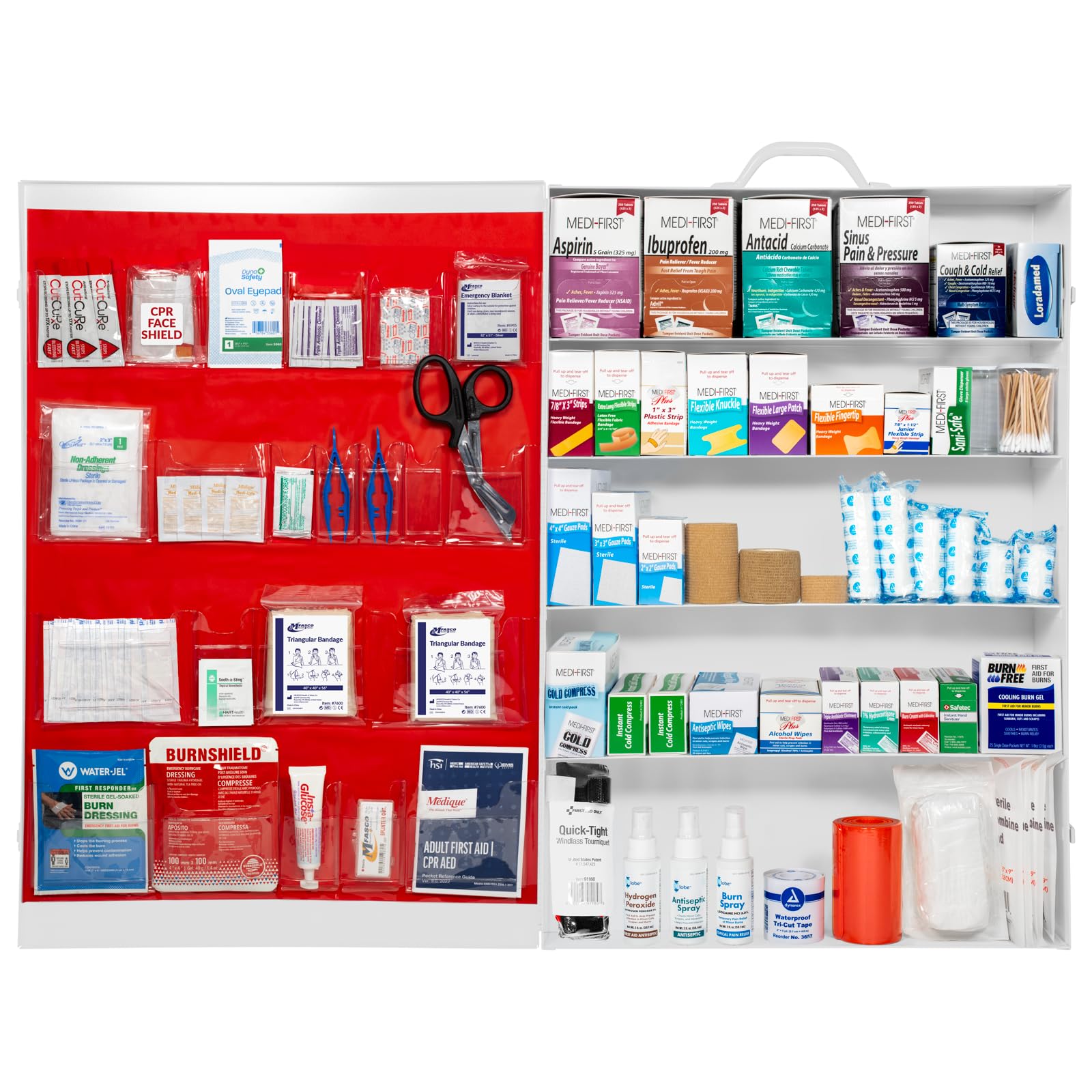 MFASCO 5-Shelf First Aid Kit - 2021 OSHA Compliant Class B, Wall Mount ...